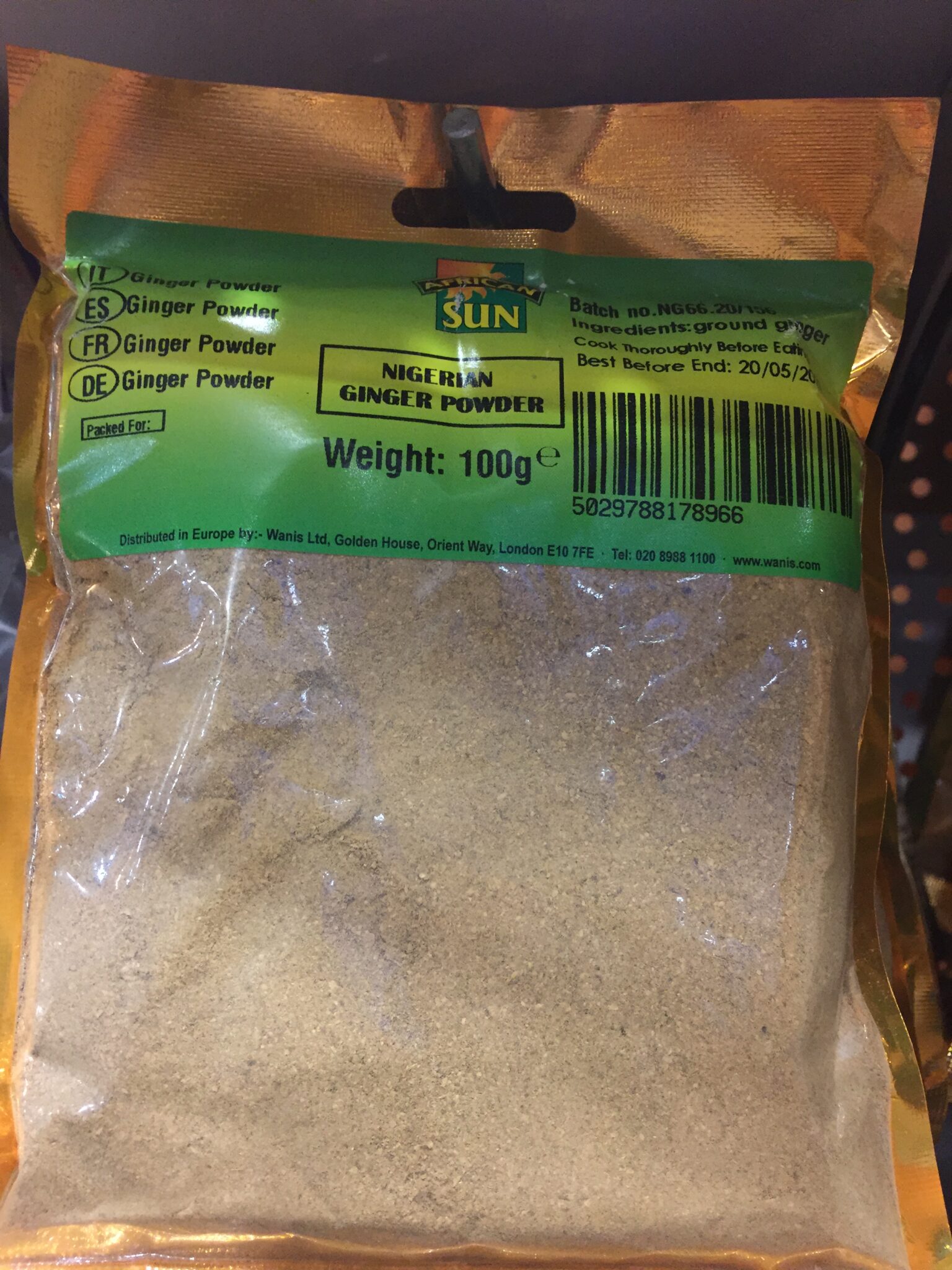 NIGERIAN GINGER POWDER (AFRICAN SUN)100G – Fiducia African Shop